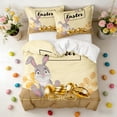 Complete 3 Piece Easter Bedding Set - Lively Bunny Print Microfiber ...