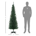 HOMCOM 6ft Pencil Christmas Tree PVC Hinged Unlit Slim Artificial ...