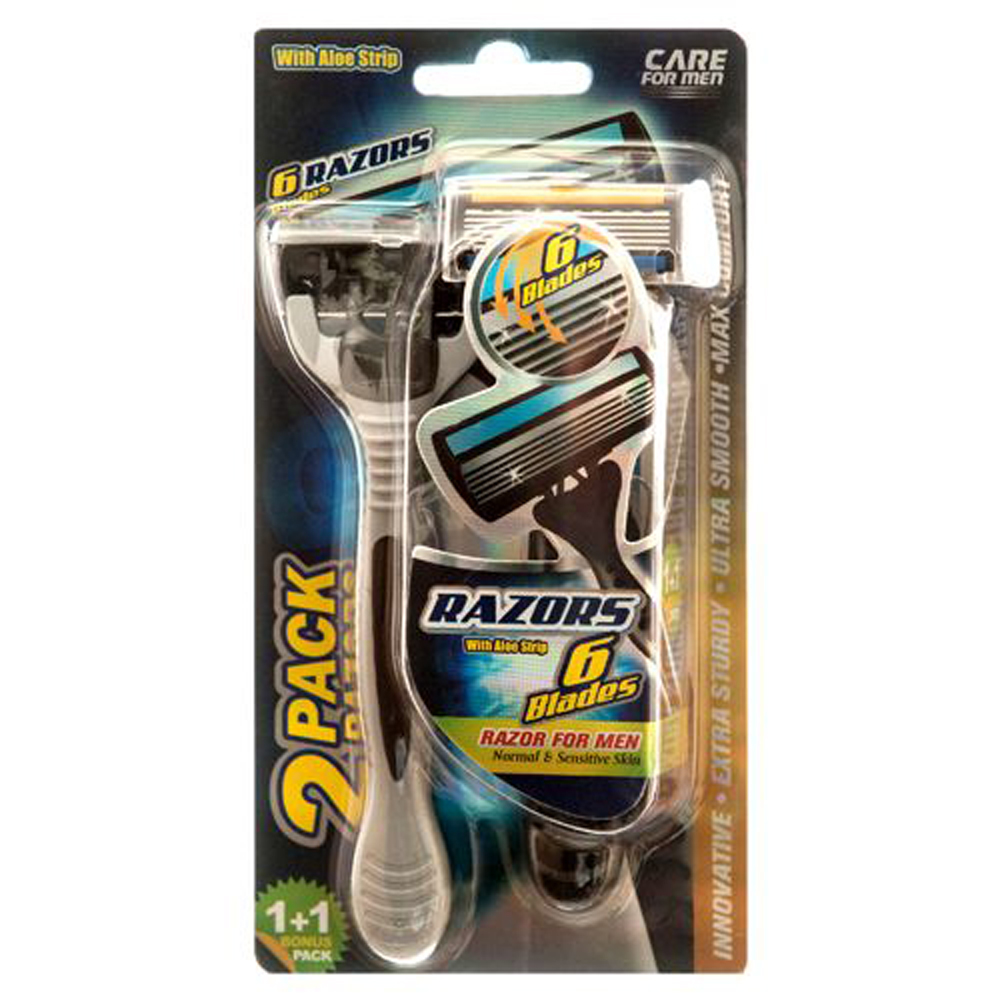 6 Blades 2 Pieces For Men With Aloe Strip by Razor | Walmart Canada