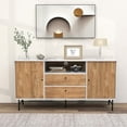Costway Buffet Sideboard Versatile TV Stand with Sliding Tambour Doors ...