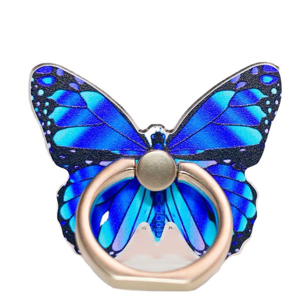 Blue-360°Adjustable Mobile Phone Holder Ring Cute Butterfly Pattern ...