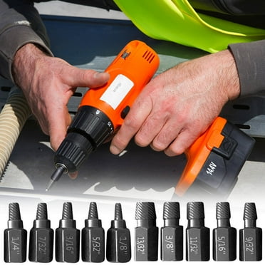 12 Piece Easy Out Small to Large Screw Extractor Kit Set Easy Out Screw ...