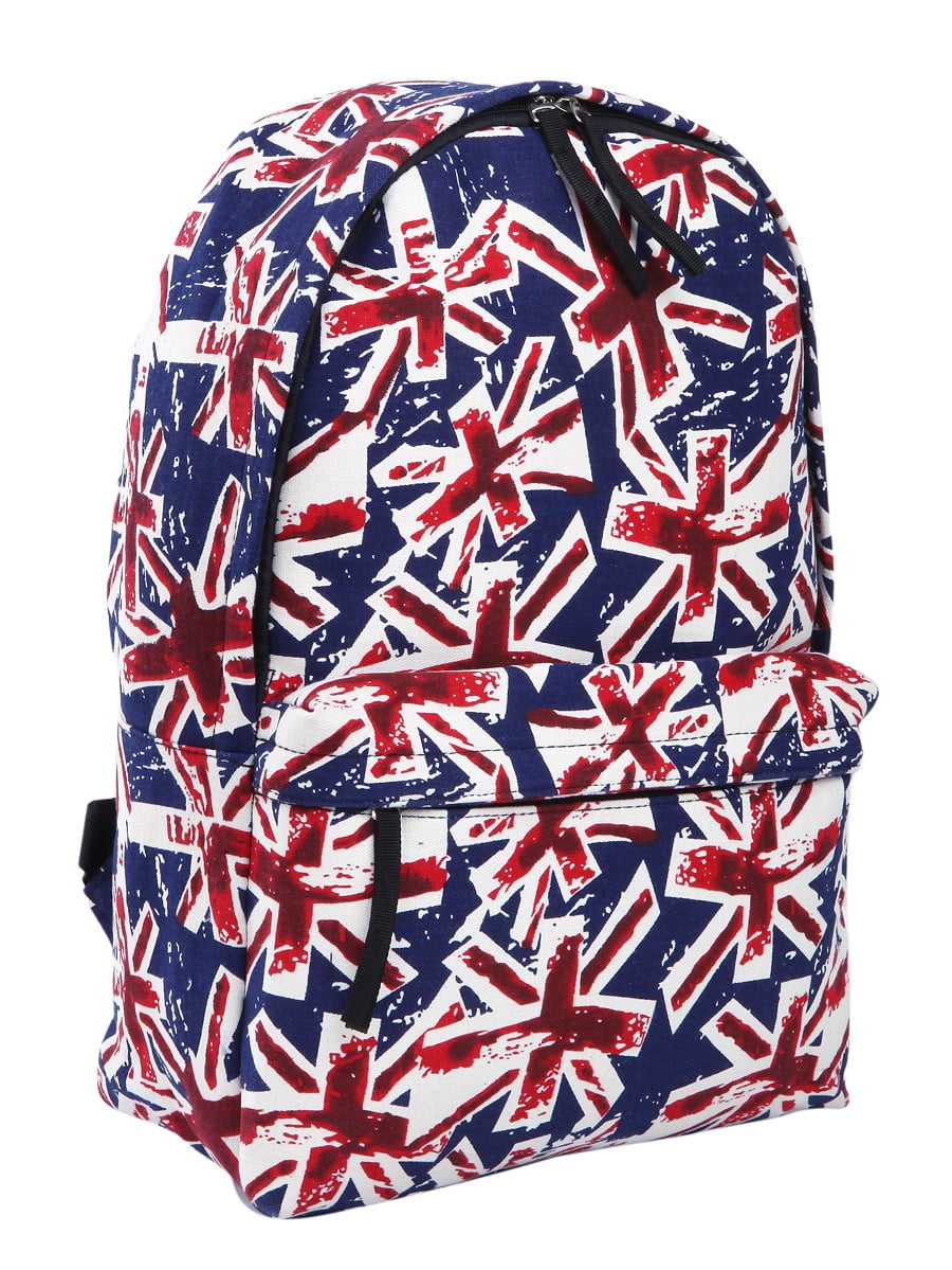 Premium Vintage Navy Union Jack UK Flag Canvas Backpack School Shoulder ...
