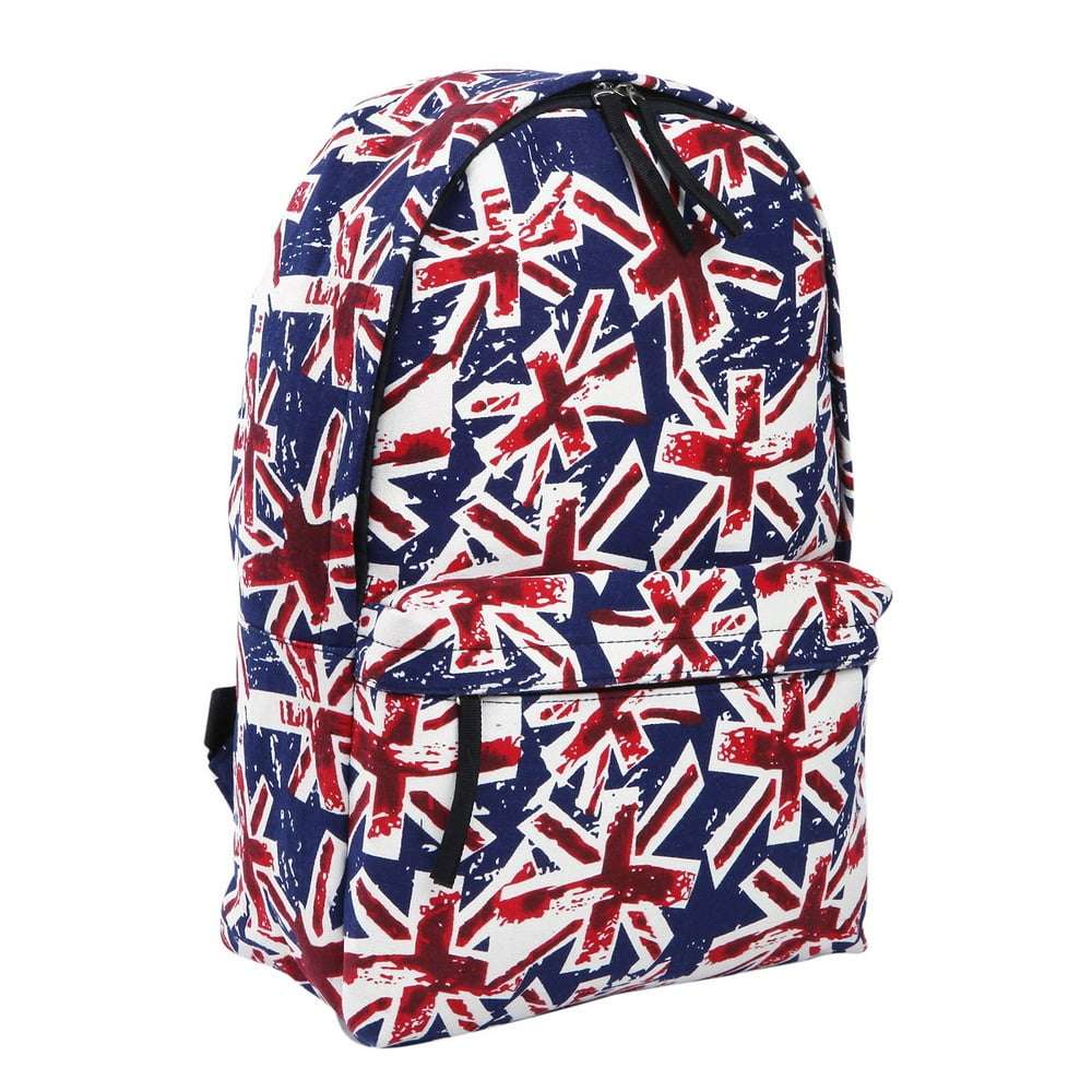 TrendsBlue - Premium Vintage Navy Union Jack UK Flag Canvas Backpack ...