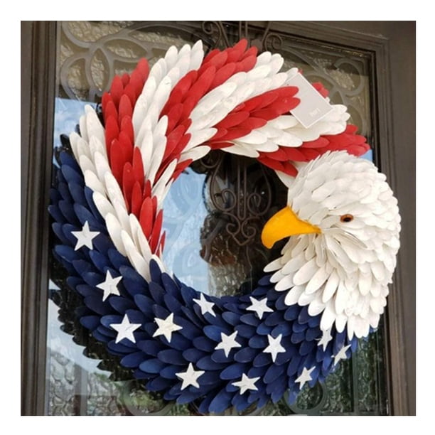 American Eagle Wreath Glory Patriotic Red White and Blue Eagle Wreath ...
