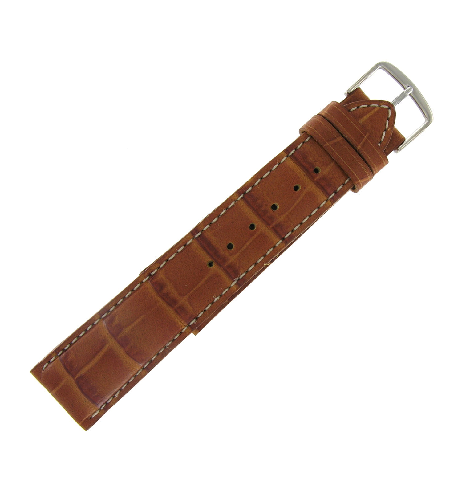 Hadley Roma MS834 22mm Alligator Grain Calfskin Leather Tan Watch Band ...