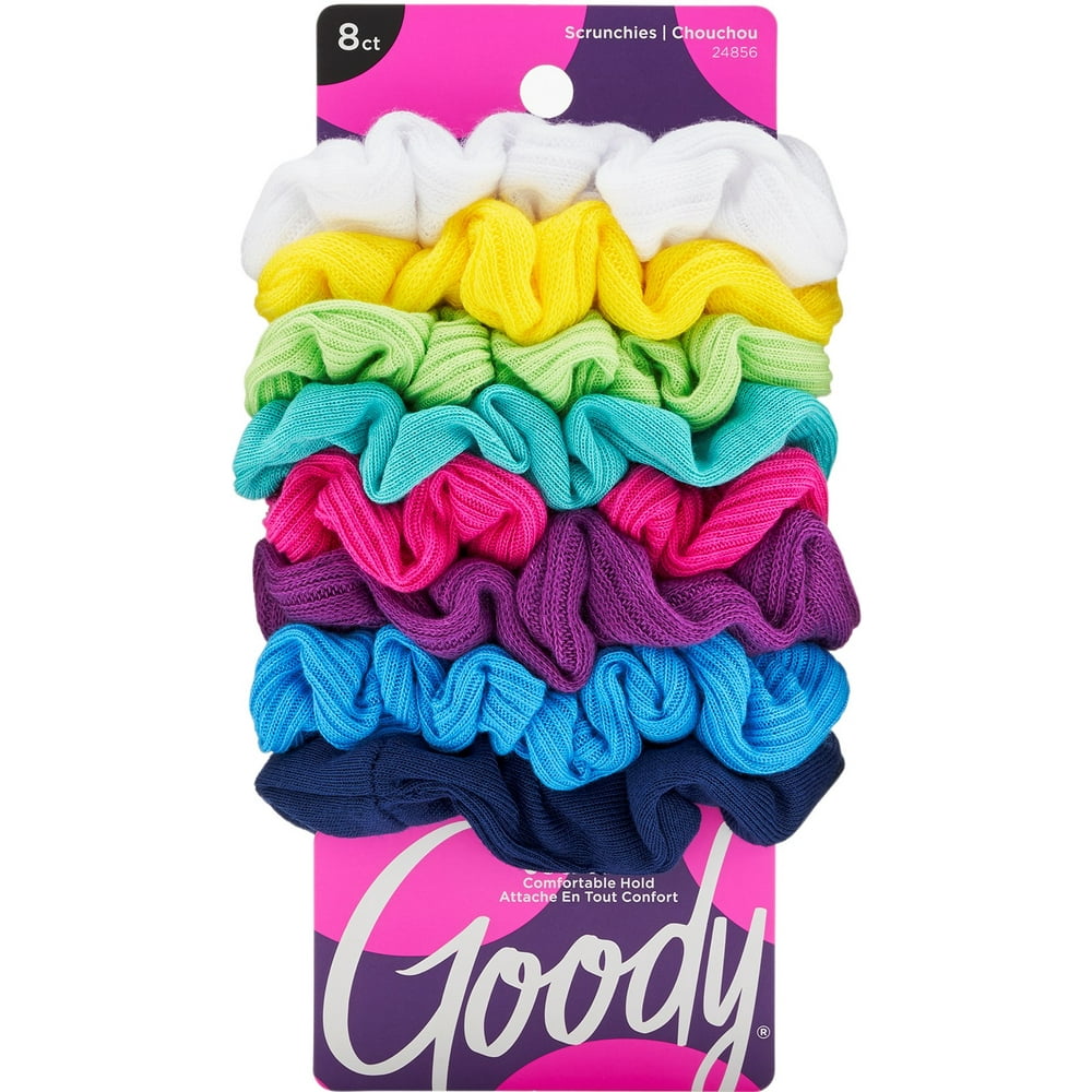 Goody Ouchless Scrunchies, Gentle Hair Scrunchies, Neon Lights, 8 Ct ...