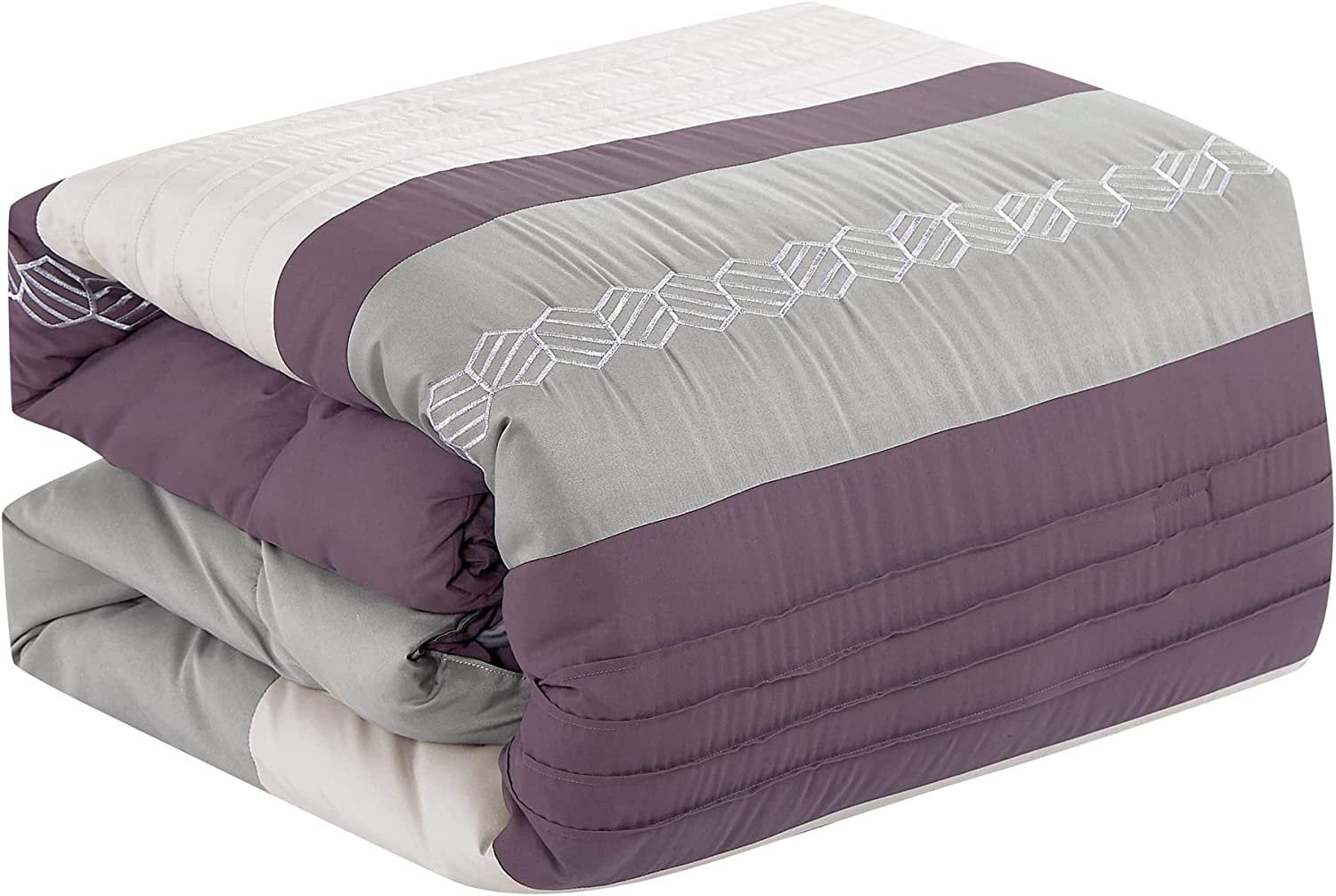 Sapphire Home 7 Piece Full/Queen Luxury Comforter Set w/Shams Cushions ...