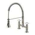 Kingston Brass Gs127.Px Heritage 1.8 GPM Widespread Bridge Pull Down Kitchen Faucet - - Walmart.com