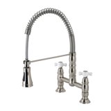 Kingston Brass Gs127.Px Heritage 1.8 GPM Widespread Bridge Pull Down Kitchen Faucet - - Walmart.com