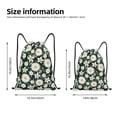 Balery White Daisies and Bee Pattern Drawstring Backpack Bag Sport Gym ...
