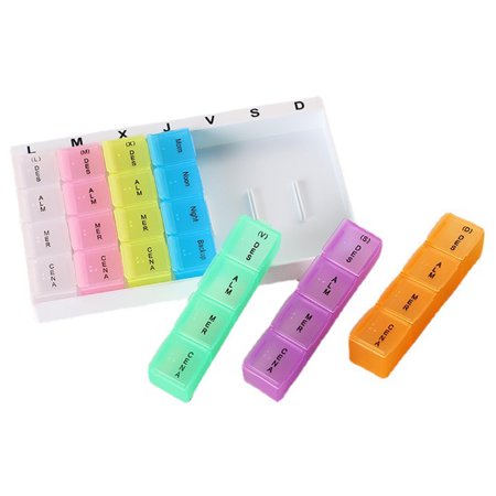 Fish Oil Portable Travel Supplement 4 Times A Day Weekly Pill Organizer ...