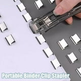 Portable Binder Clip Stapler - Includes 50 Reusable Clips, Handheld ...