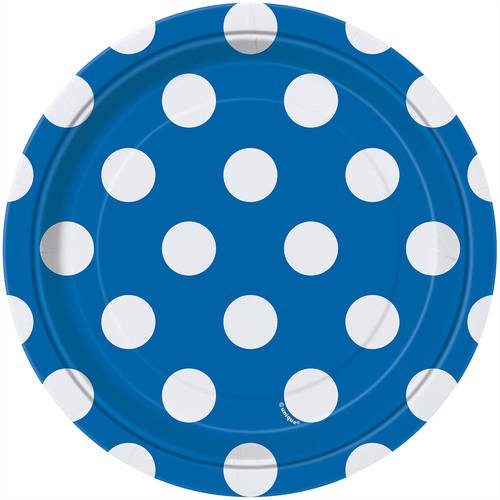 7" Polka Dot Paper Dessert Plates, Royal Blue, 8ct - Walmart.com ...