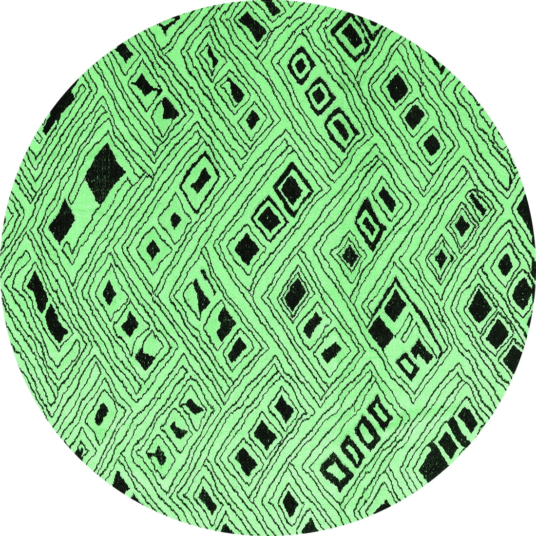 Ahgly Company Indoor Round Solid Emerald Green Modern Area Rugs, 8 ...