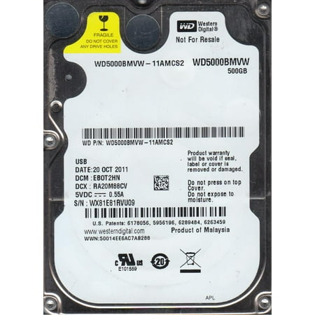 UPC 638353046880 - WD5000BMVW-11AMCS2, DCM EBOT2HN, Western Digital ...