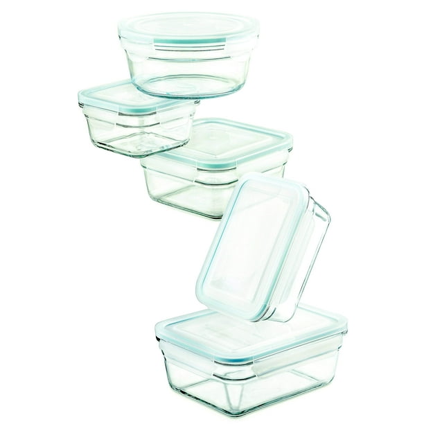 gLASSLOcK Airtight Anti-Spill Proof Tempered Storage containers 10pc ...