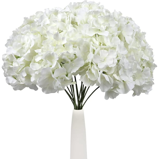 16 Pcs Hydrangea Artificial Flowers with Removable Stems Full Silk ...