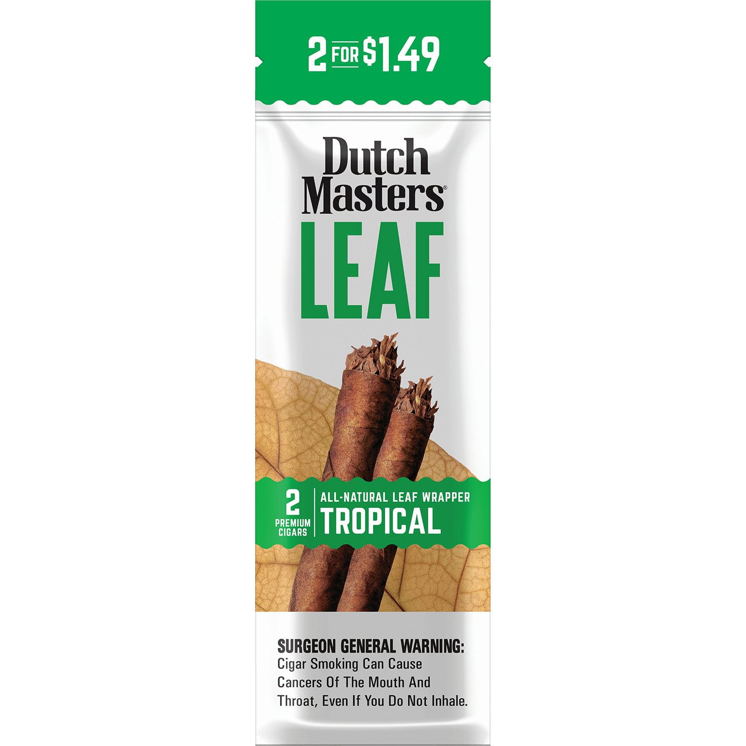 Dutch Masters Leaf Tropical Cigars, Pre-Priced 2 for $1.49, 2 ct., 30 ...