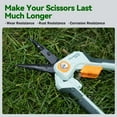 Garden Scissors Pruning Shears Sharp Stainless Steel Non-Stick Teflon ...