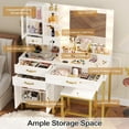 Amuzer Vanity Set with LED Lighted Mirror, Vanity Table with Drawers ...