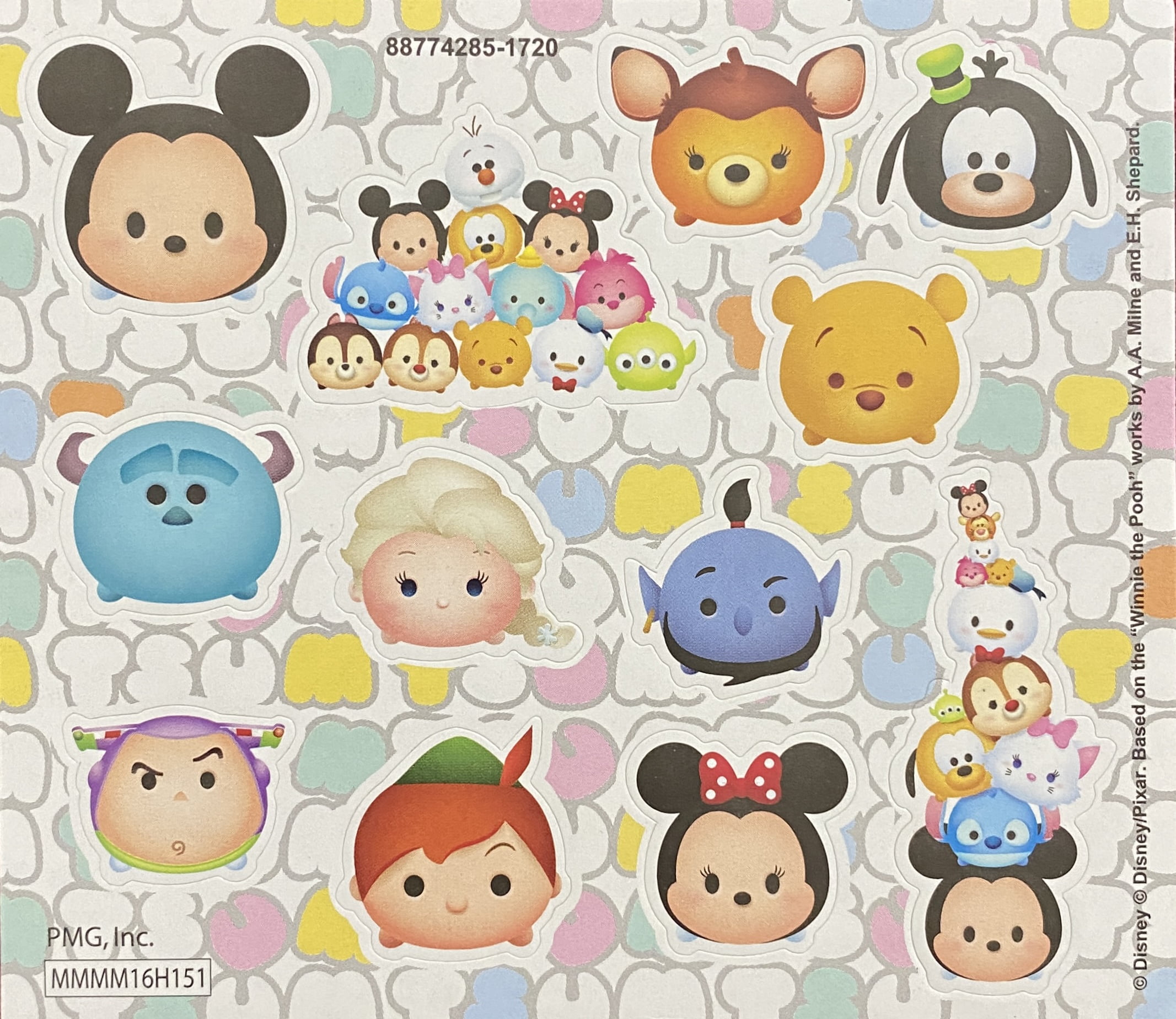 Disney Tsum Tsum 3 Sheets of Stickers (appx 36) - Walmart.com