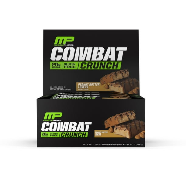 MusclePharm Combat Crunch Protein Bar, Chocolate Peanut Butter Cup, 20g ...