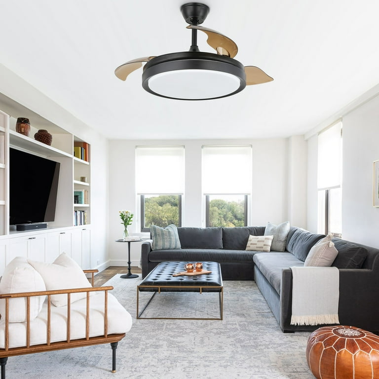 Retractable Ceiling Fan With Led Light | Shelly Lighting