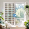 Brown Checkered Window Privacy Film Stain Glass, Reusable Decorative ...