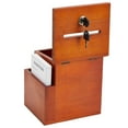 Lockable Wooden Suggestion Box with Keys, 50 Cards, Side Slot (7.5 x 7. ...