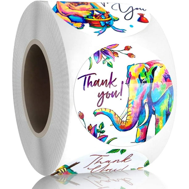 Thank You Stickers Labels Roll for Business Favors Birthday Gift Bags ...