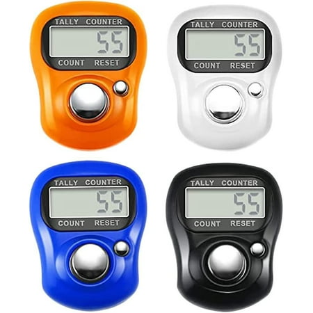 4 Pcs Finger Counters, 5 Digit Electronic Lap Counters With Lcd Display ...