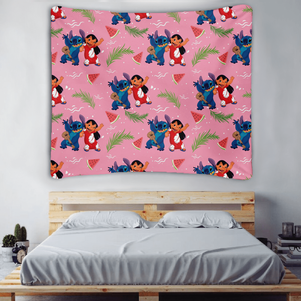 Stitch Hanging Background Fashion Portable Anime Backdrop for Girls ...