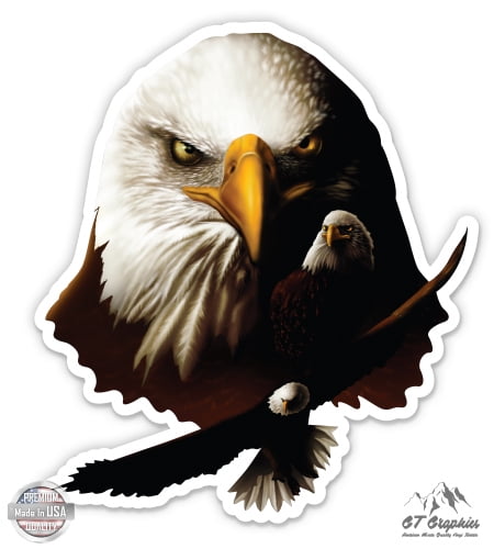 Bald Eagle - 12" Vinyl Sticker Waterproof Decal - Walmart.com