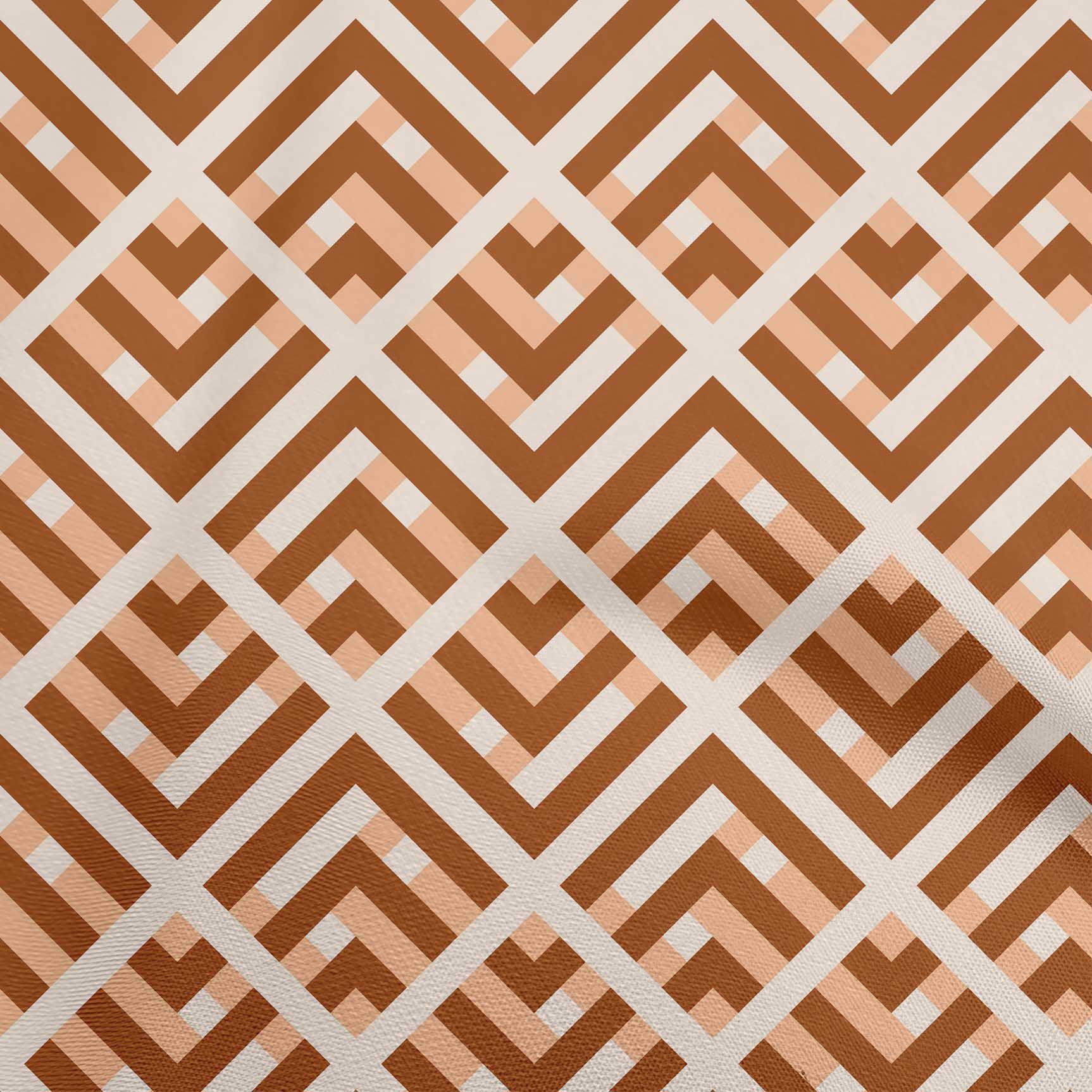oneOone Viscose Chiffon Rust Brown Fabric Geometric Diy Clothing ...