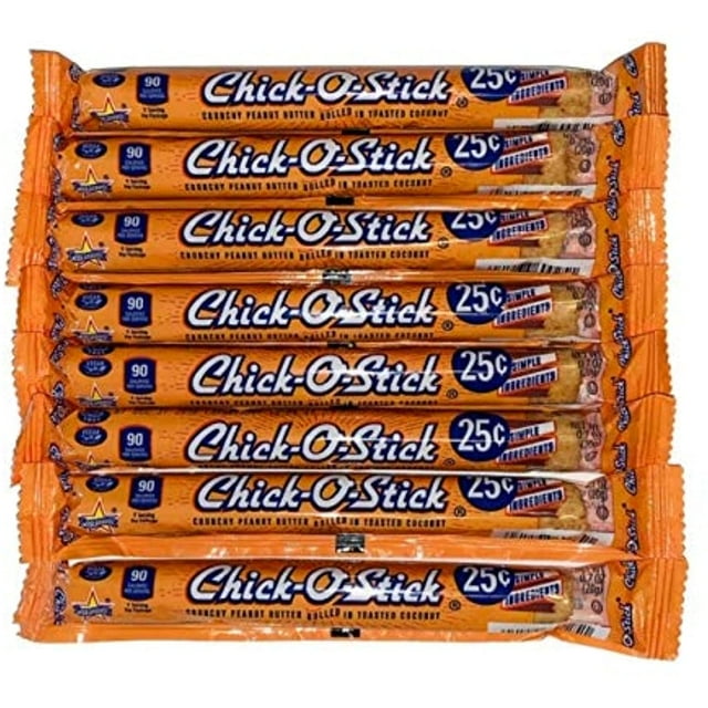Chick O Stick Candy Bars | 8 Pack | Crunchy Peanut Butter Rolled In ...