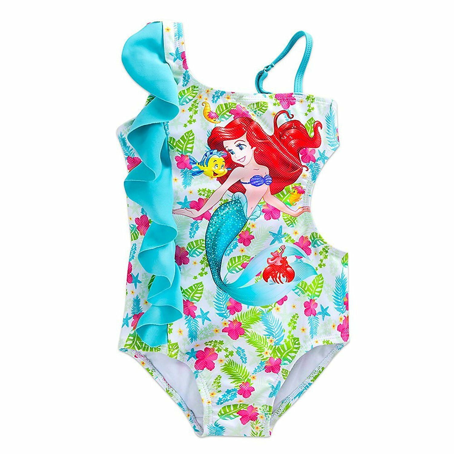 The Little Mermaid Girls' Bathing Suit One Piece Disney Princess Ariel ...