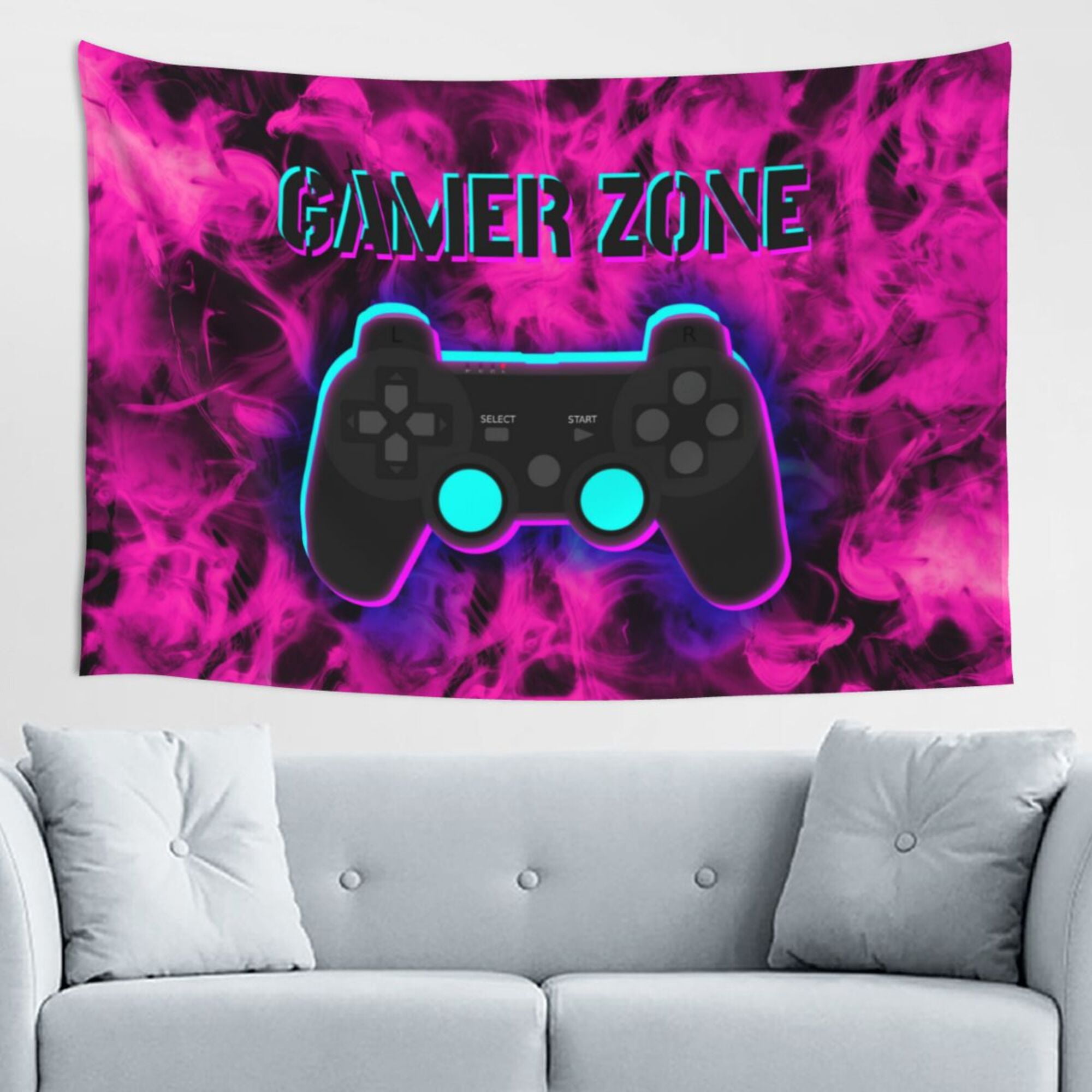 DouZhe Red Gamer Zone Gamepad Tapestry Modern Wall Hanging Tapestries ...
