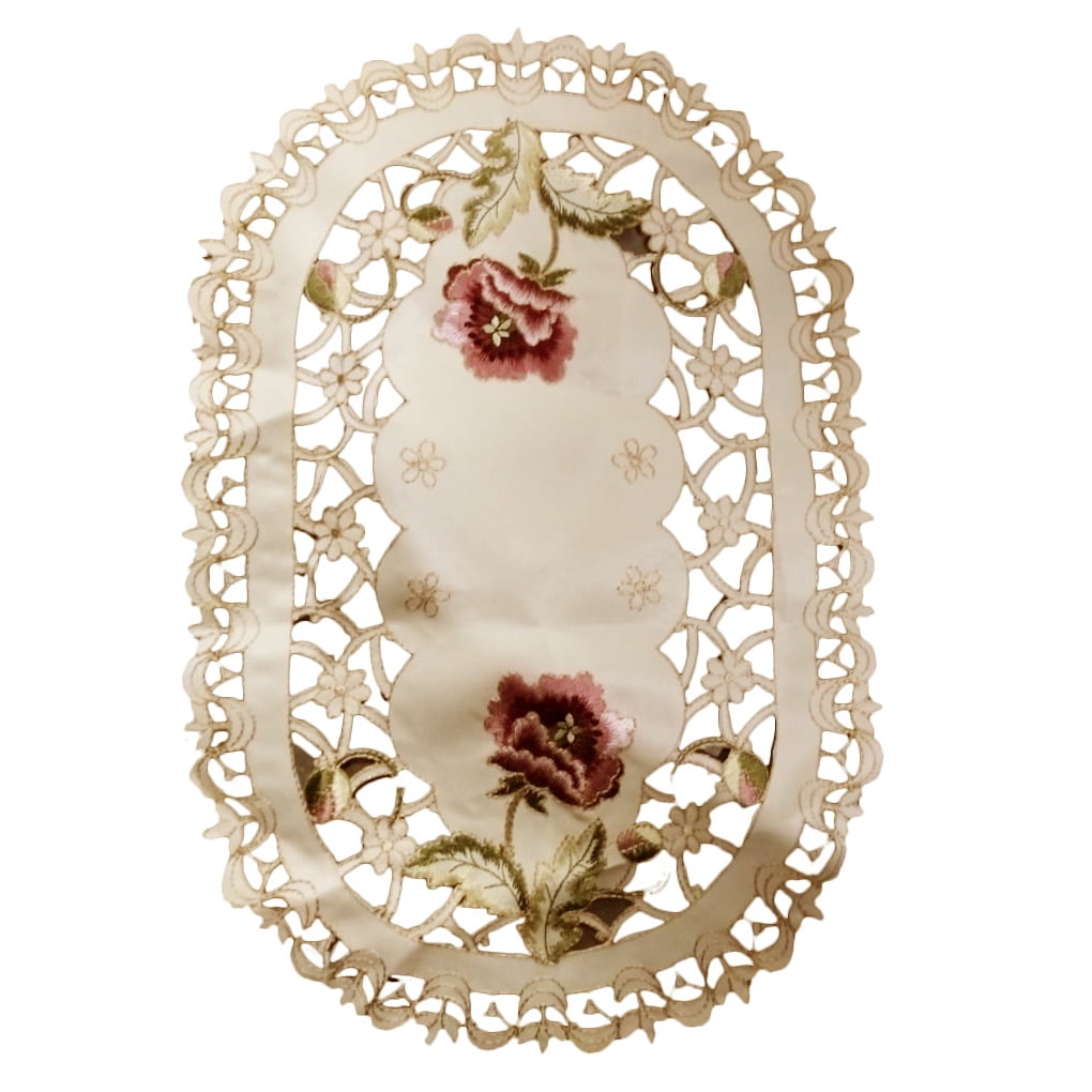 Simple Design Table Runner Shaped Embroidered Polyester Coffee Tea Desk ...