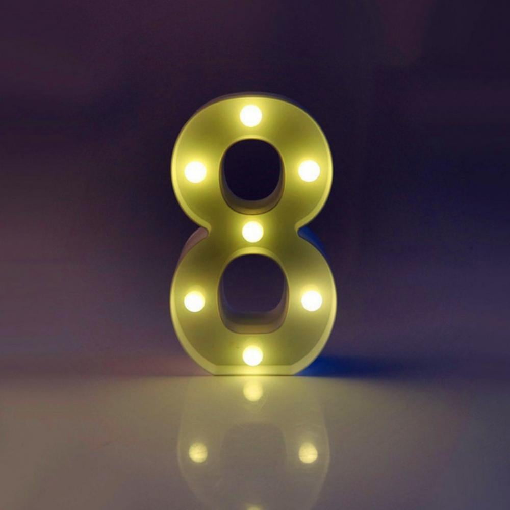 Decorative Led Light Up Number Letters, Plastic Marquee Number Lights ...