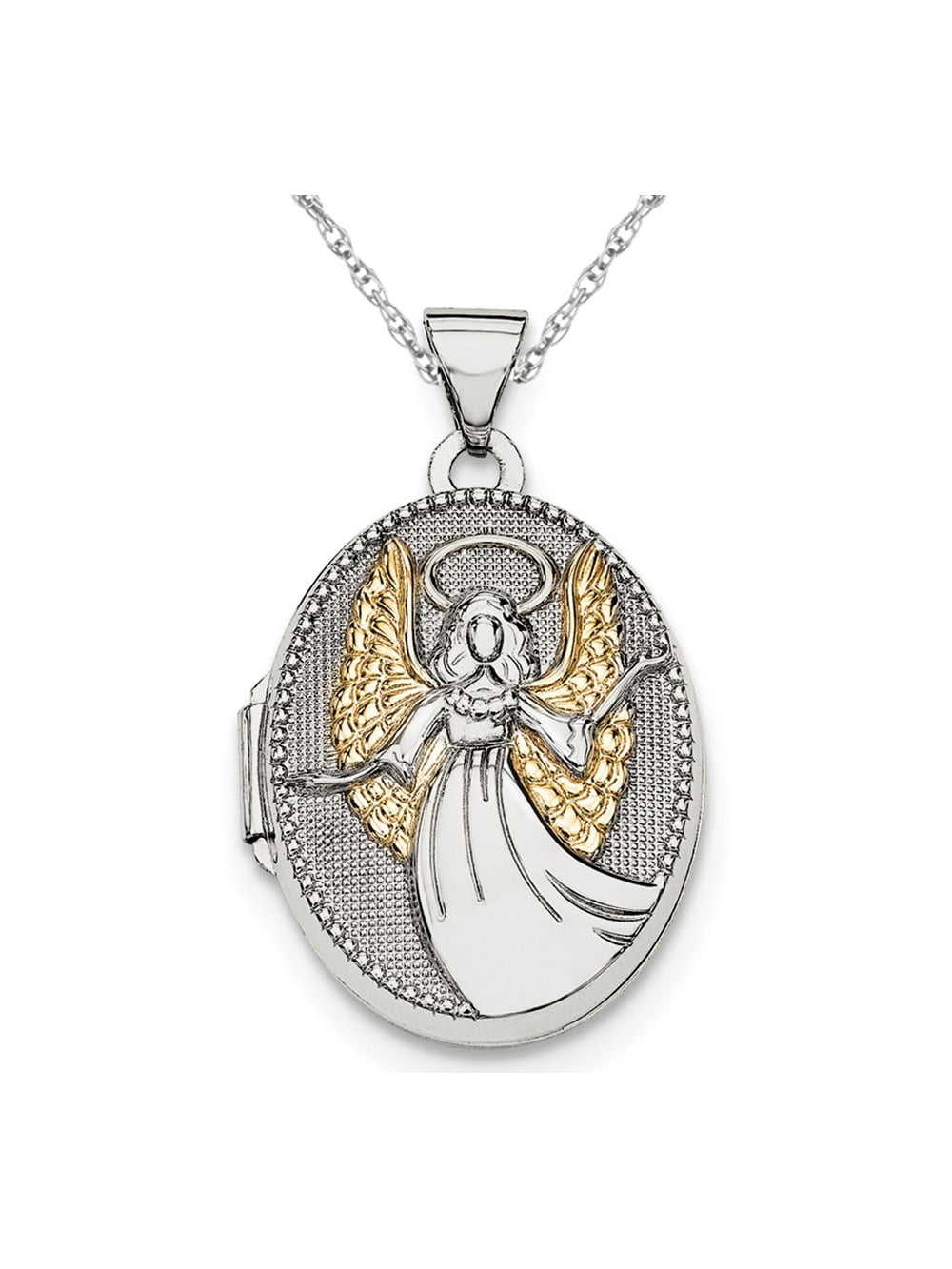 Oval Guardian Angel Locket in Sterling Silver - Walmart.com