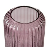 Better Homes & Gardens 9.8" Pink Ribbed Glass Vase Modern Decorative ...