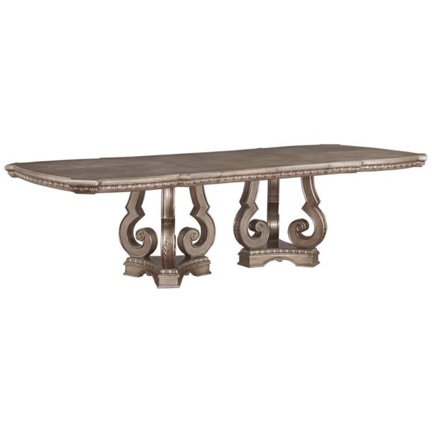ACME Northville Formal Rectangular Dining Table in Antique Champagne ...