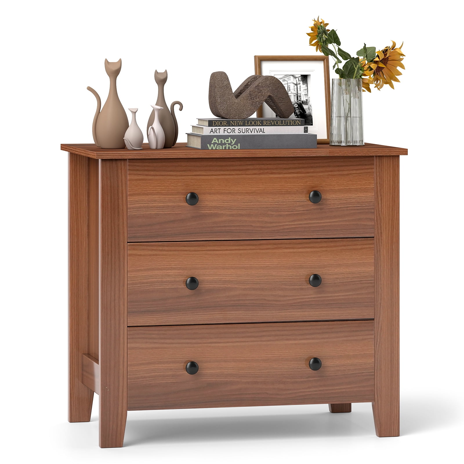 Click here for Gymax 3-Drawer Dresser W/ Convenient Handles Smoot... prices
