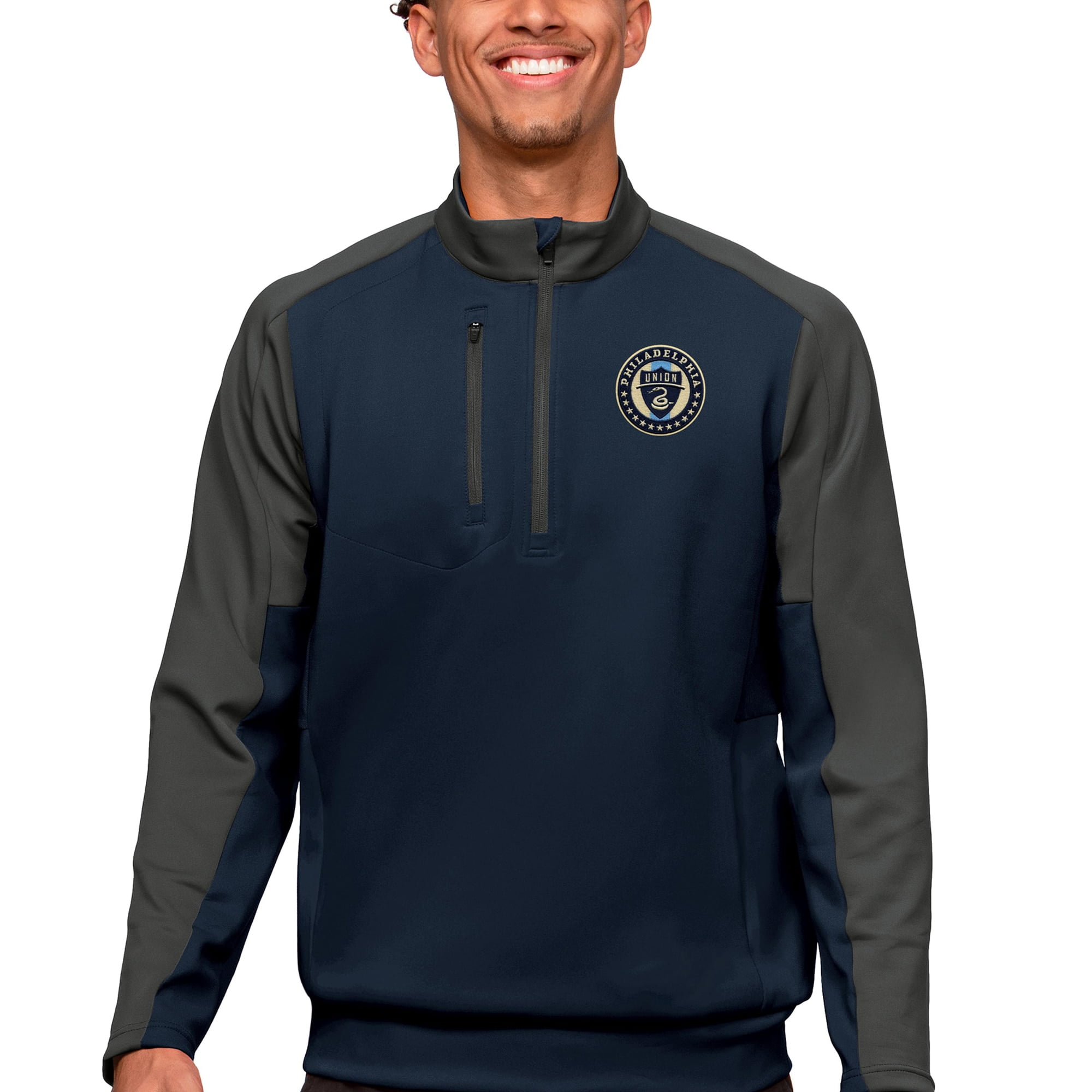 Men's Antigua Navy/Charcoal Philadelphia Union Primary Team Logo Team ...