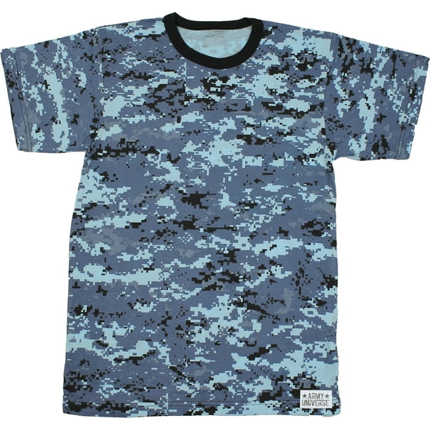 Army Universe - Sky Blue Digital Camouflage Short Sleeve T-Shirt with ...