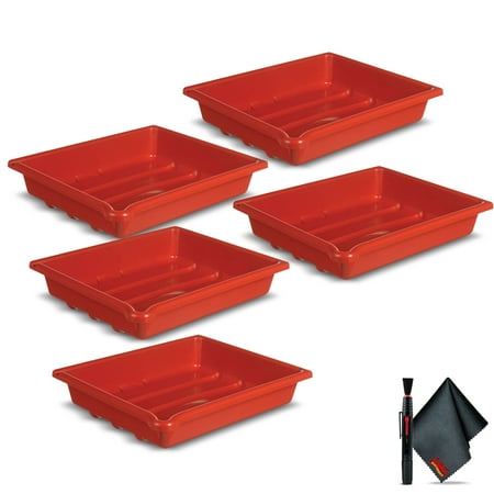 5-Pack Paterson Photo Developing Tray 8x10 (Red) with 6Ave Cleaning Kit ...