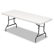 Lifetime Essential 6 Ft. x 30 In. White Granite Fold-In-Half Table ...