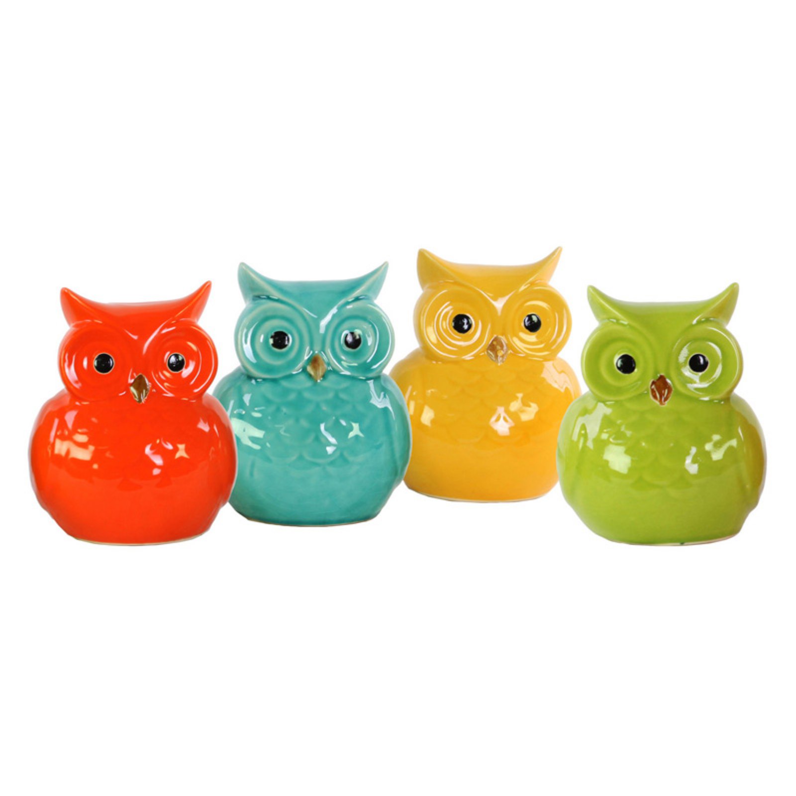 Urban Trends Geometric Ceramic Owl Figurine - Set of 4 - Walmart.com