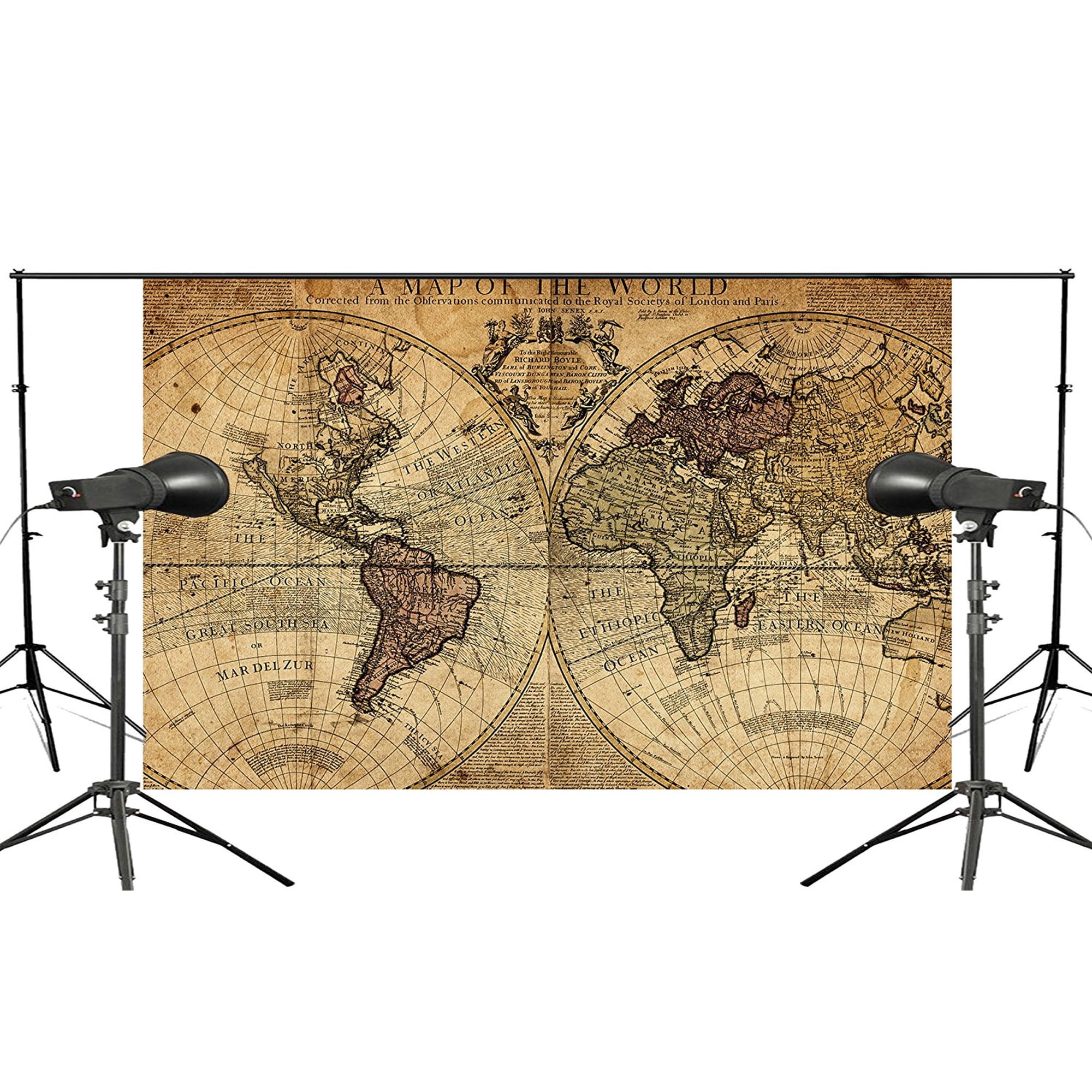 Click here for Xddja Polyester Fabric Ancient World Map Photo Bac... prices